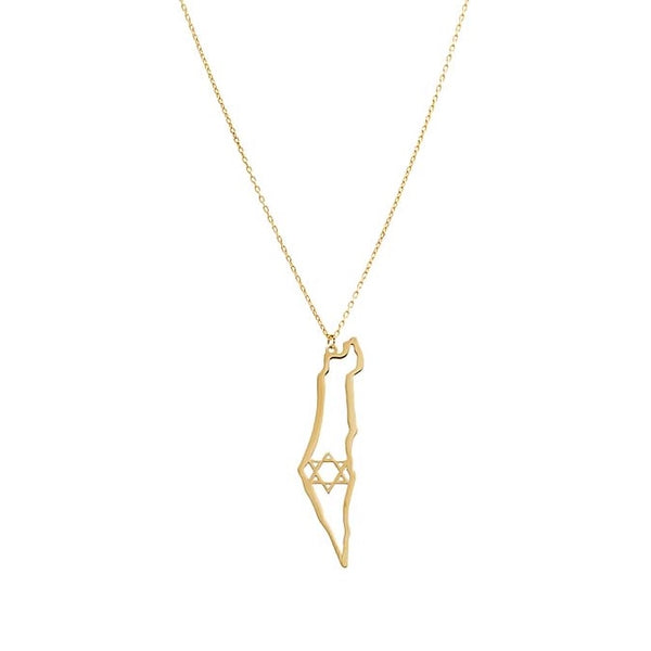 14K MAP OF ISRAEL NECKLACE – Adam Marc Jewels